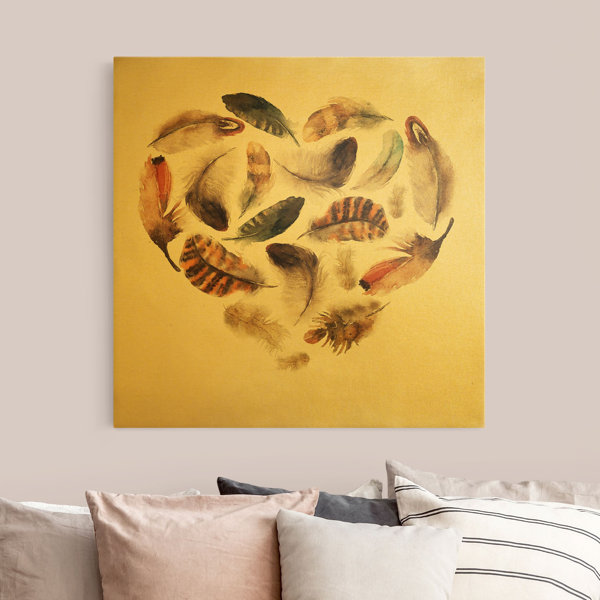 BohoLiving Leinwandbild Herz Aus Federn | Wayfair.de